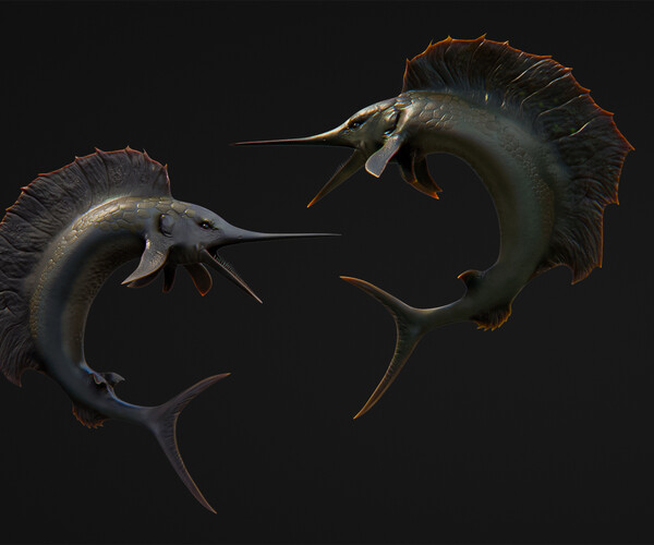 ArtStation - Monster fish / Fish low poly model / Sailfish lowpoly fish ...