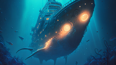ArtStation - Sunken Memories: A Digital Painting of a Shipwreck in the ...