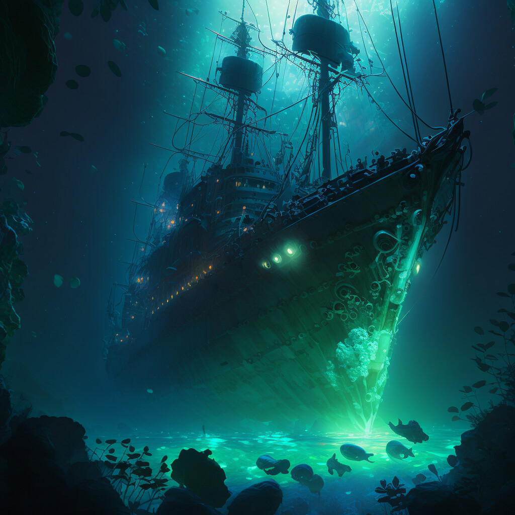 ArtStation - Sunken Memories: A Digital Painting of a Shipwreck in the ...