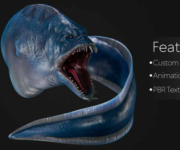 ArtStation - Fish low poly model / Moray Eel lowpoly fish / ocean horror / monster fish / #4 ...