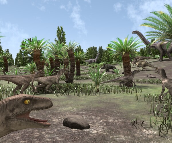 ArtStation - 3D Model: Mesozoic Landscape Dinosaur Collection | Resources