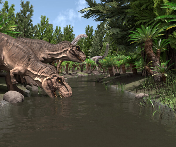 ArtStation - 3D Model: Mesozoic Landscape Dinosaur Collection | Resources