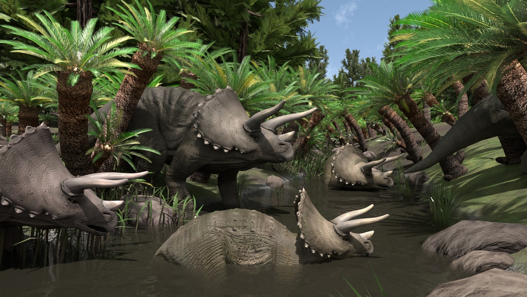 ArtStation - 3D Model: Mesozoic Landscape Dinosaur Collection | Resources