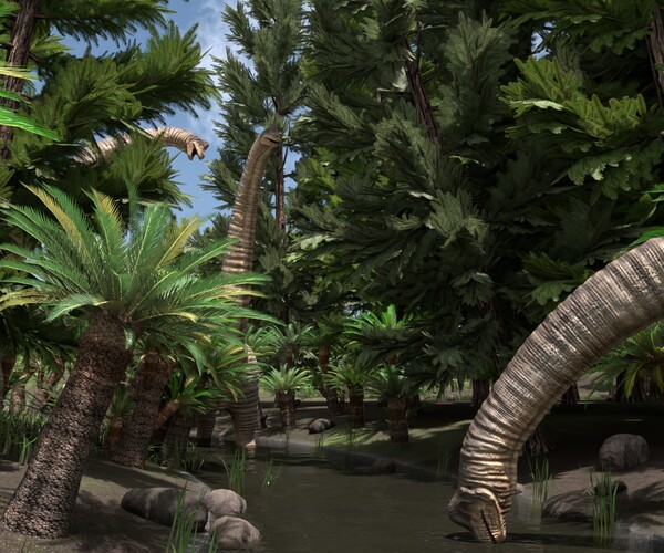 ArtStation - 3D Model: Mesozoic Landscape Dinosaur Collection | Resources