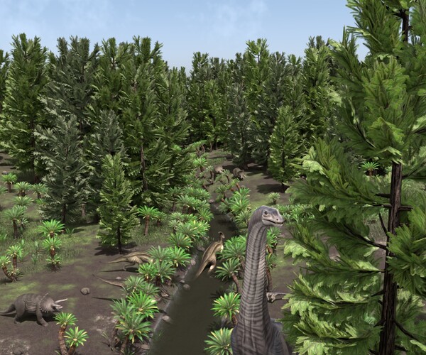 ArtStation - 3D Model: Mesozoic Landscape Dinosaur Collection | Resources