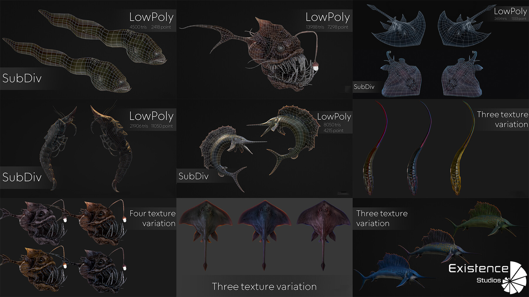 ArtStation - Ocean Monster Fish Pack / Fish low poly model / lowpoly ...