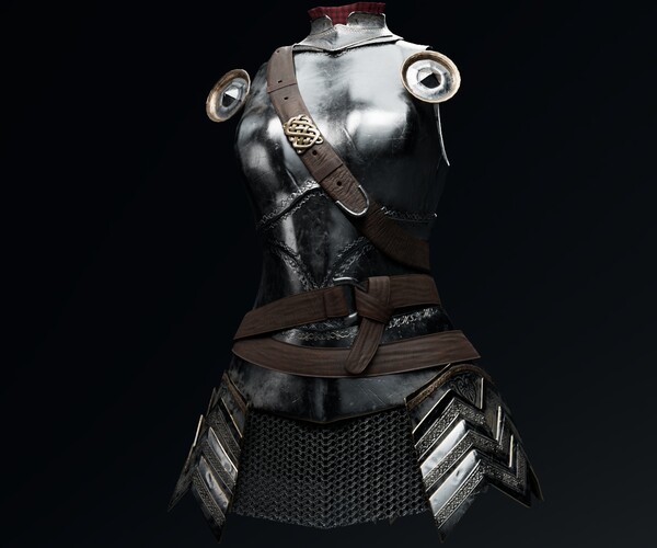 ArtStation - Female Body Armor Set LowPoly | Game Assets