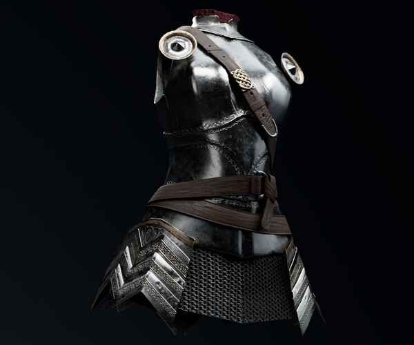 ArtStation - Female Body Armor Set LowPoly | Game Assets