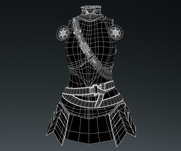 ArtStation - Female Body Armor Set LowPoly | Game Assets