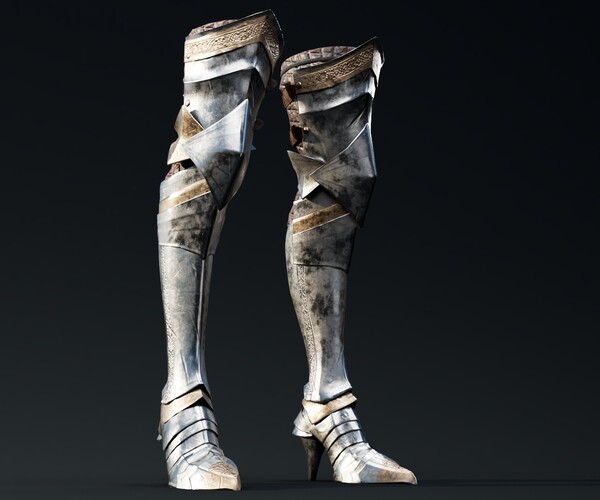 ArtStation - Female Knight Leg Armor Set LowPoly | Game Assets