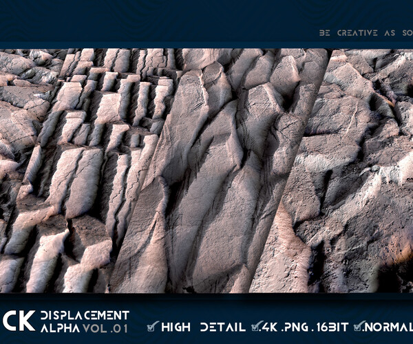 ArtStation - 30 Rock Displacement Alpha - Vol 01 | Game Assets