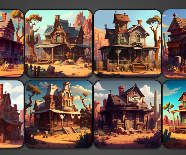 ArtStation - 200 Western Houses Reference Pack Vol.01 | Artworks