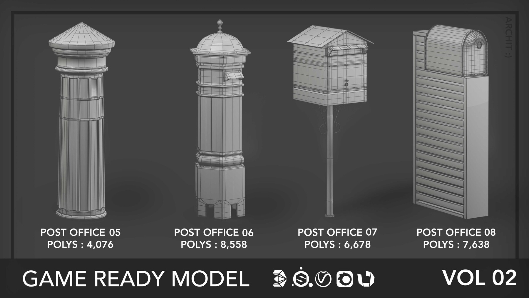 ArtStation - 10 Post Office + Material | Game Assets