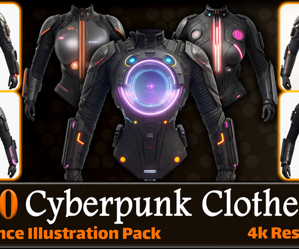 ArtStation - 200 Cyberpunk Clothes Reference Pack | 4K | v.2 | Artworks