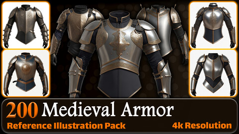 ArtStation - 200 Medieval Armor Reference Pack | 4K | v.5 | Artworks