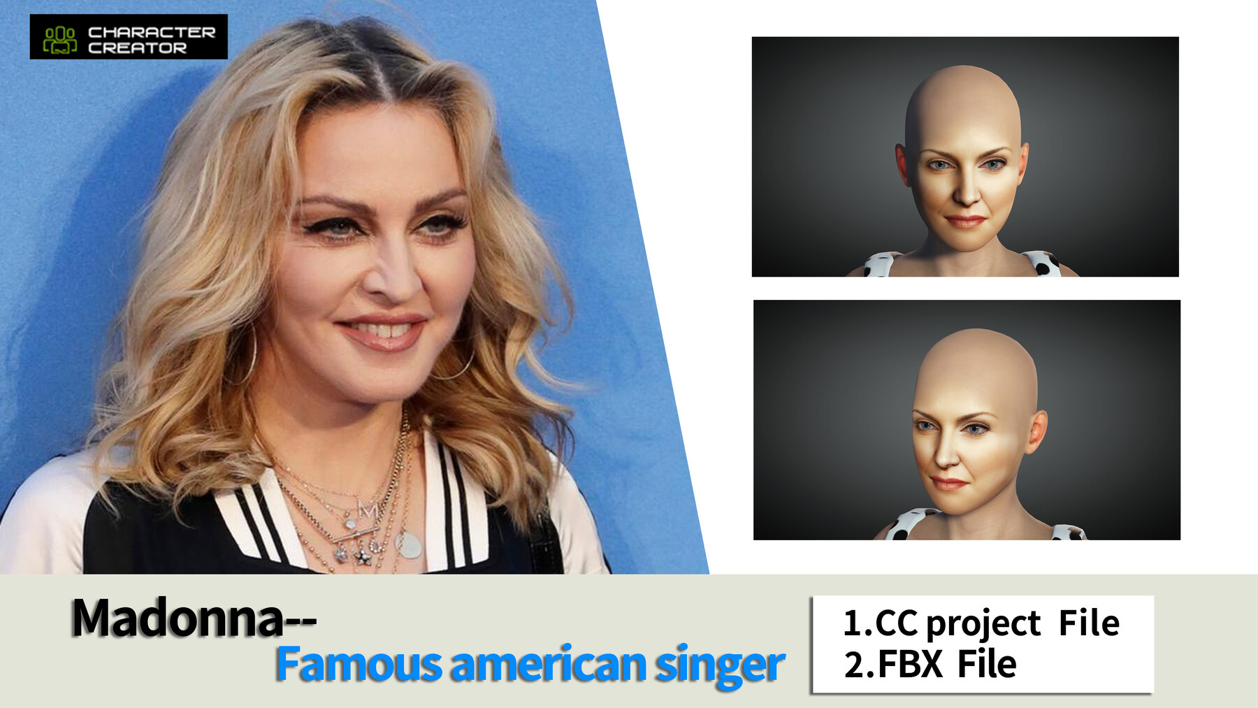 ArtStation - Madonna/Famous american singer with blendshape and full ...