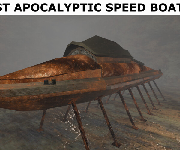ArtStation - Post Apocalyptic Speed Boat 02 | Game Assets
