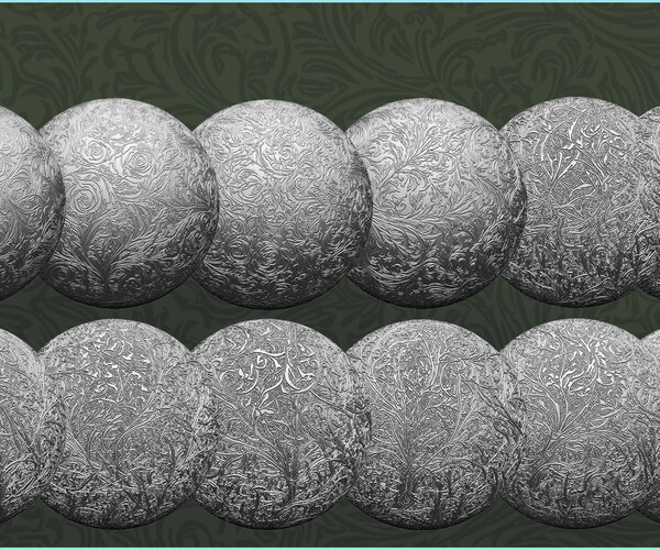 ArtStation - Ornaments Tileable Alphas (Displacement Maps) for ZBrush ...