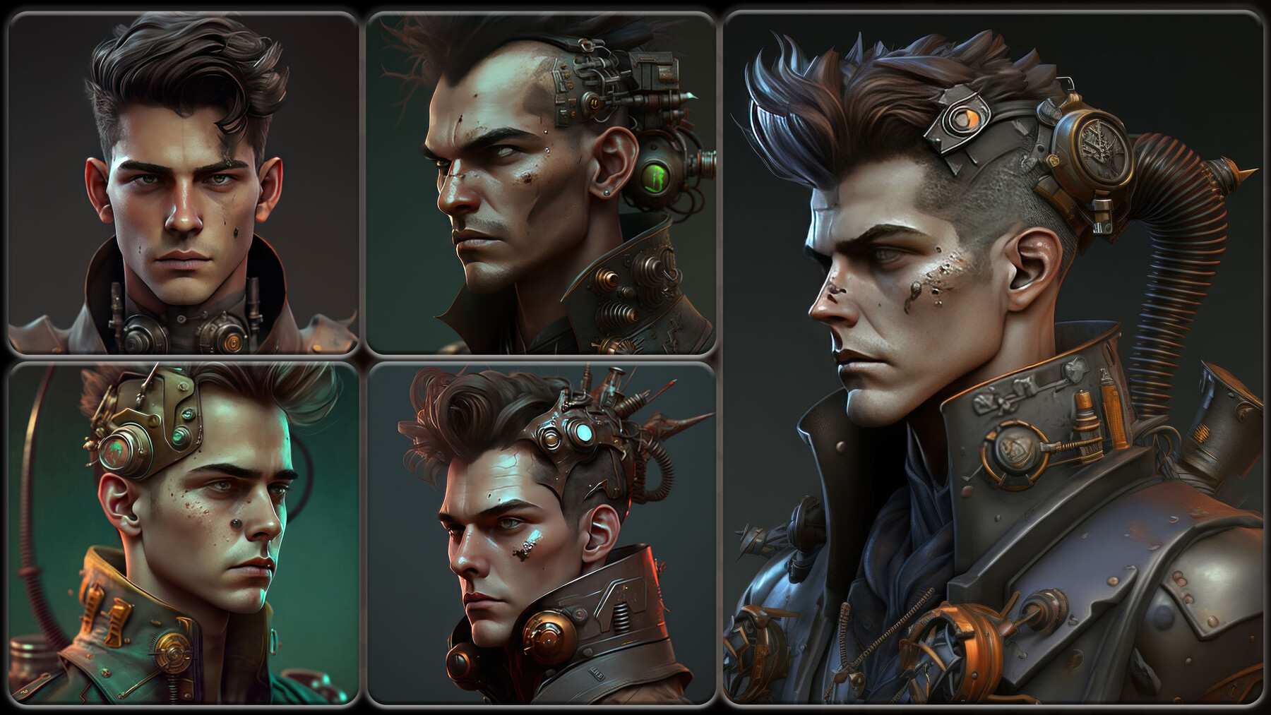 ArtStation - 300 Dieselpunk Head Sculpt (Male and Female) Reference ...