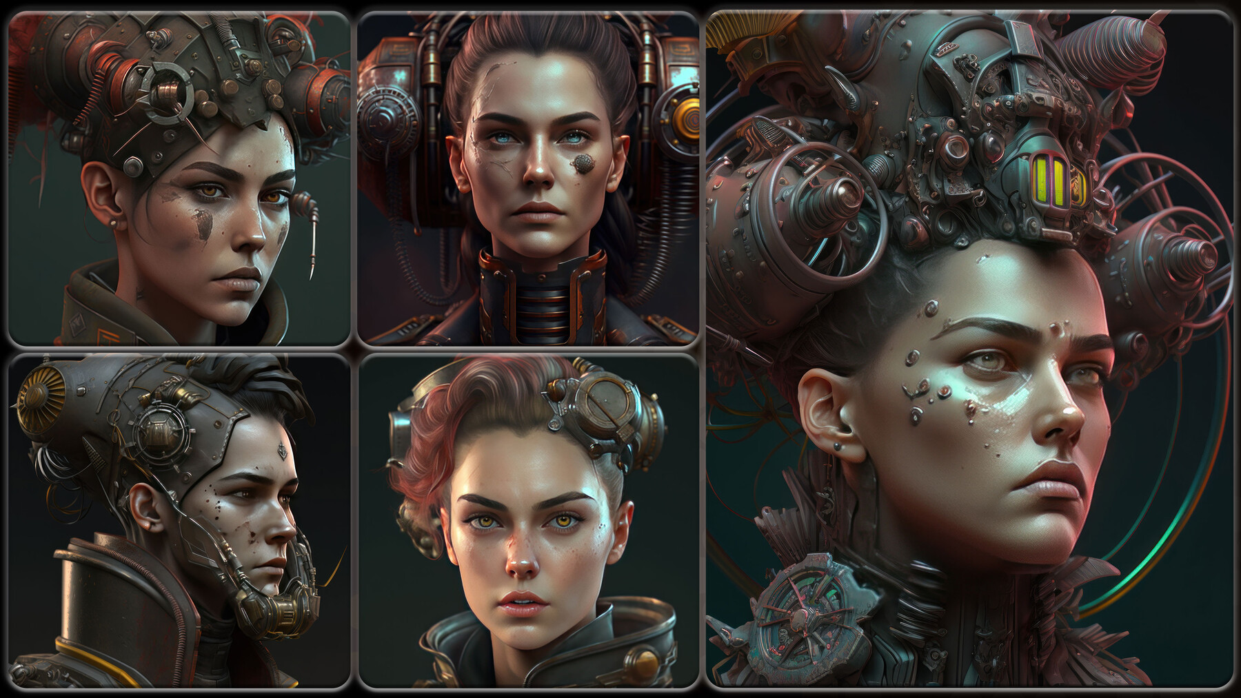 ArtStation - 300 Dieselpunk Head Sculpt (Male and Female) Reference ...