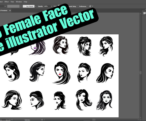 ArtStation - 15 Female Face Vector | Artworks