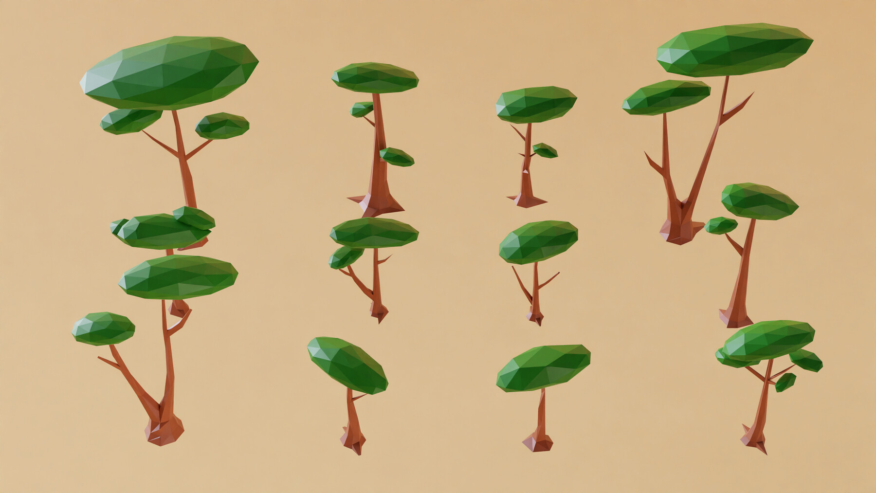ArtStation - Low Poly tree & trunk Vol01 | Game Assets