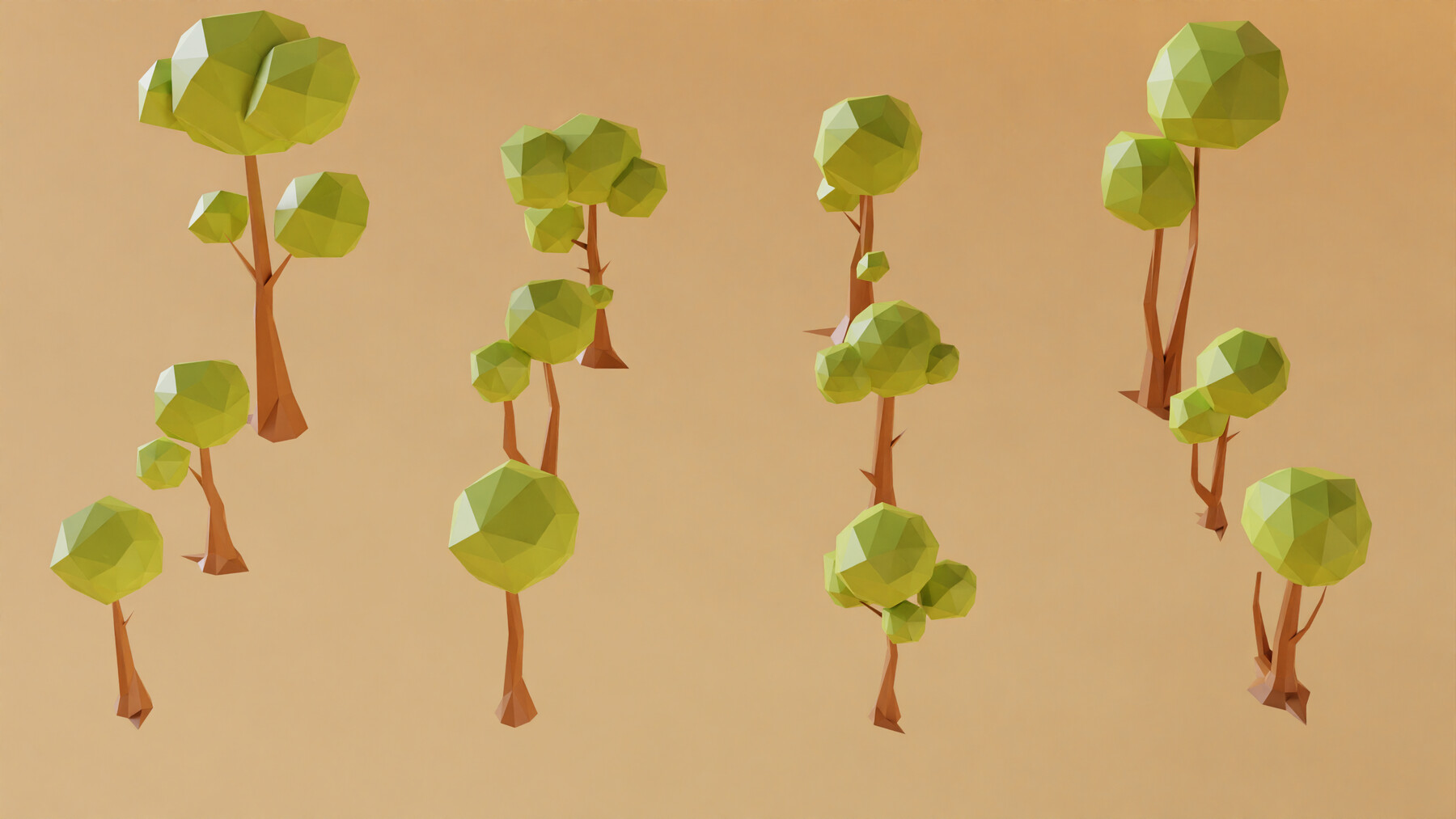 ArtStation - Low Poly tree & trunk Vol01 | Game Assets