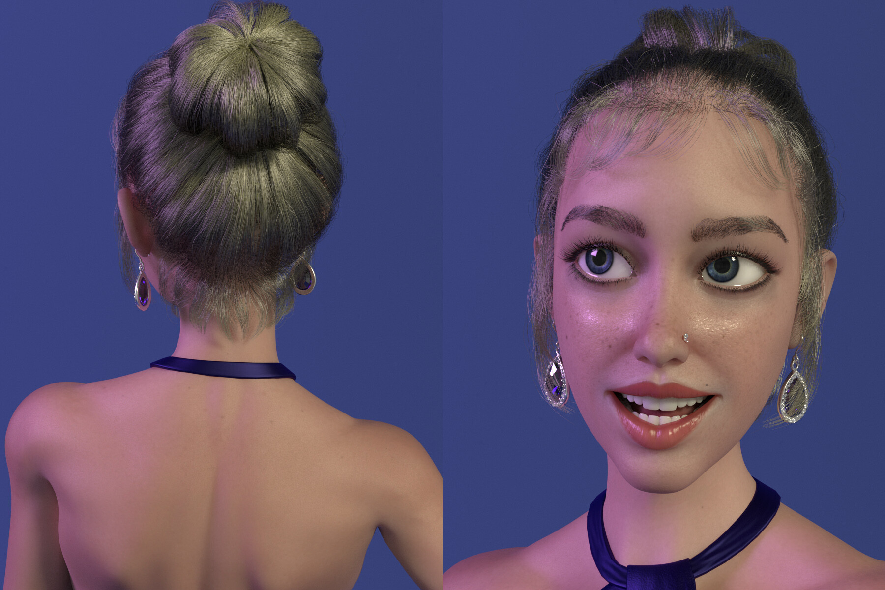 ArtStation - Diana is a female character Rigged in Maya Arnold and Redshift Low-poly 3D model ...