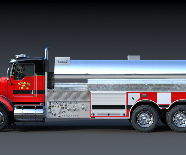 ArtStation - Kenworth T800 Fire tanker truck | Game Assets