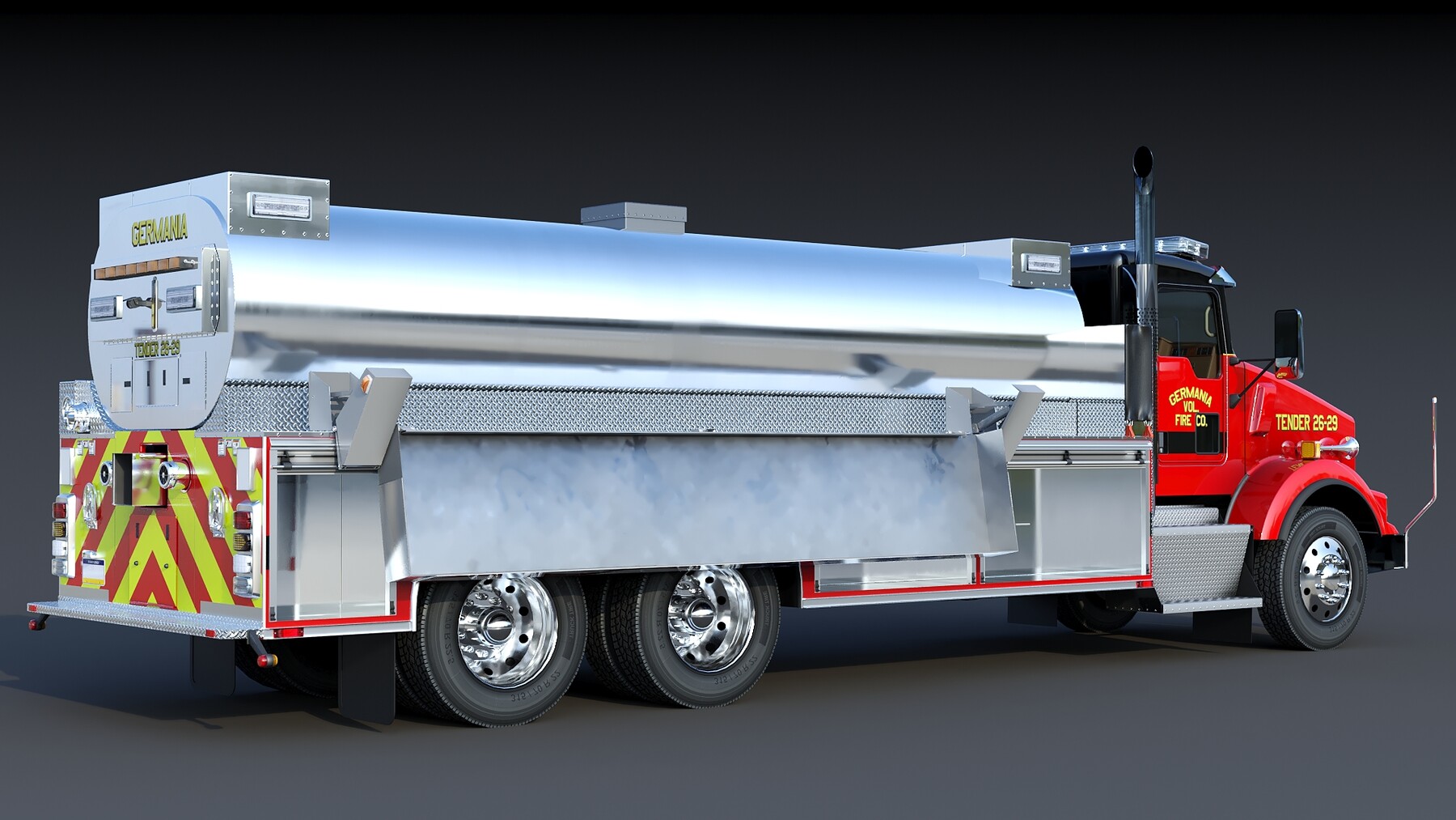 ArtStation - Kenworth T800 Fire tanker truck | Game Assets