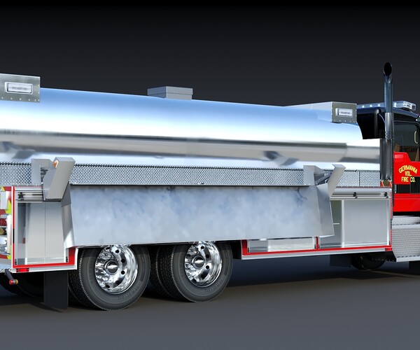 ArtStation - Kenworth T800 Fire tanker truck | Game Assets