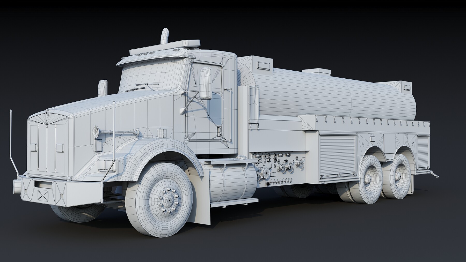 ArtStation - Kenworth T800 Fire tanker truck | Game Assets