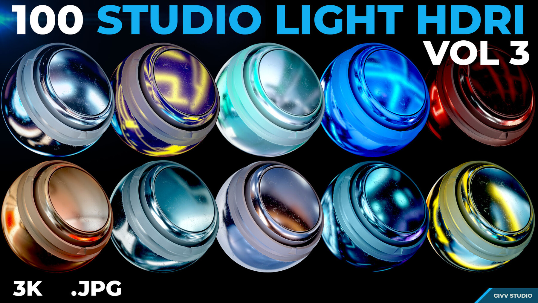 ArtStation - 100 Studio Light HDRI Vol 3 | Resources