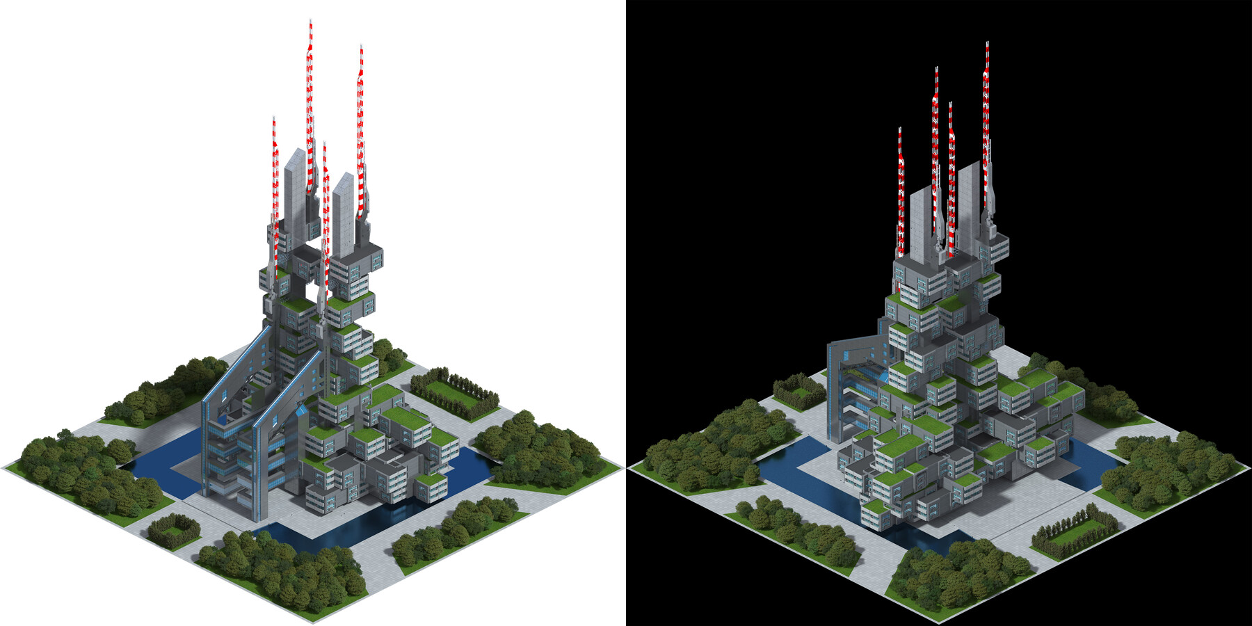ArtStation - Architecture (Tile#0045, 2x2) – Dimetric Projection ...