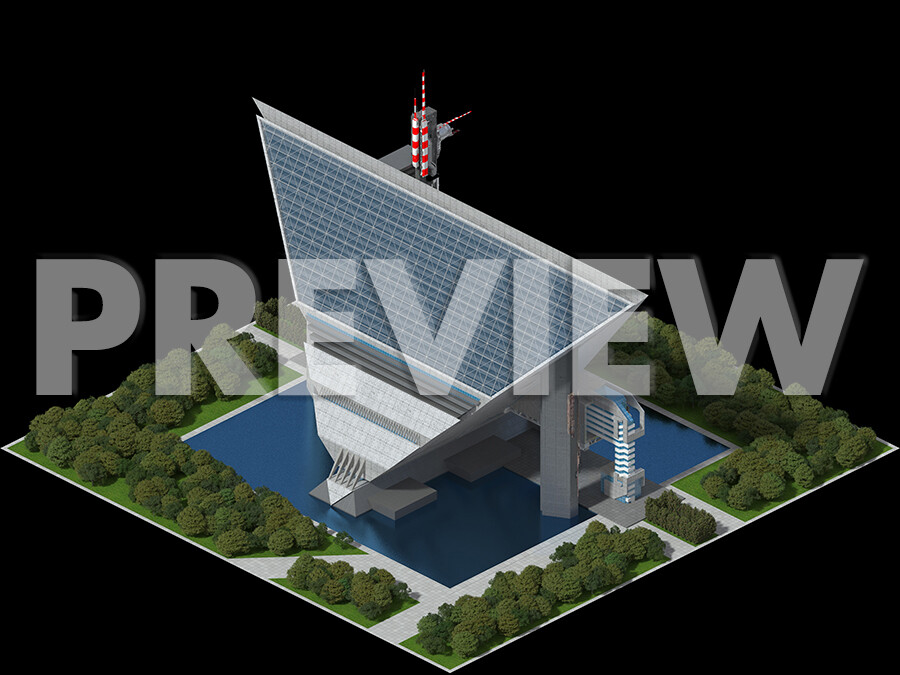 ArtStation - Architecture (Tile#0046, 2x2) – Dimetric Projection ...