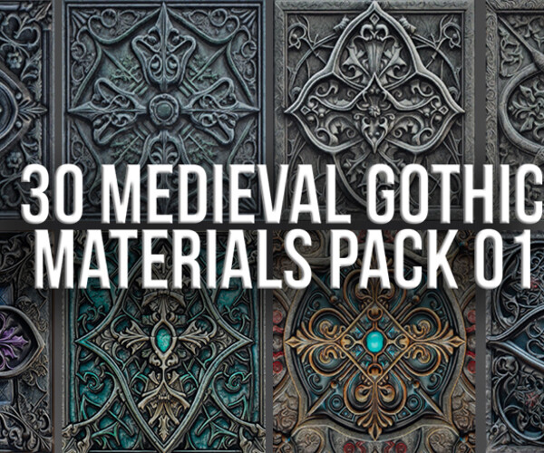 ArtStation - 30 Medieval Gothic Seamless PBR Textures Pack 01 | Game Assets