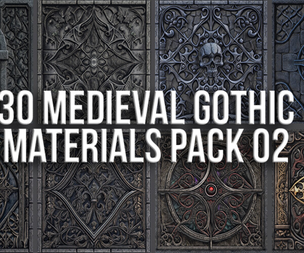 ArtStation - 30 Medieval Gothic Seamless PBR Textures Pack 02 | Game Assets
