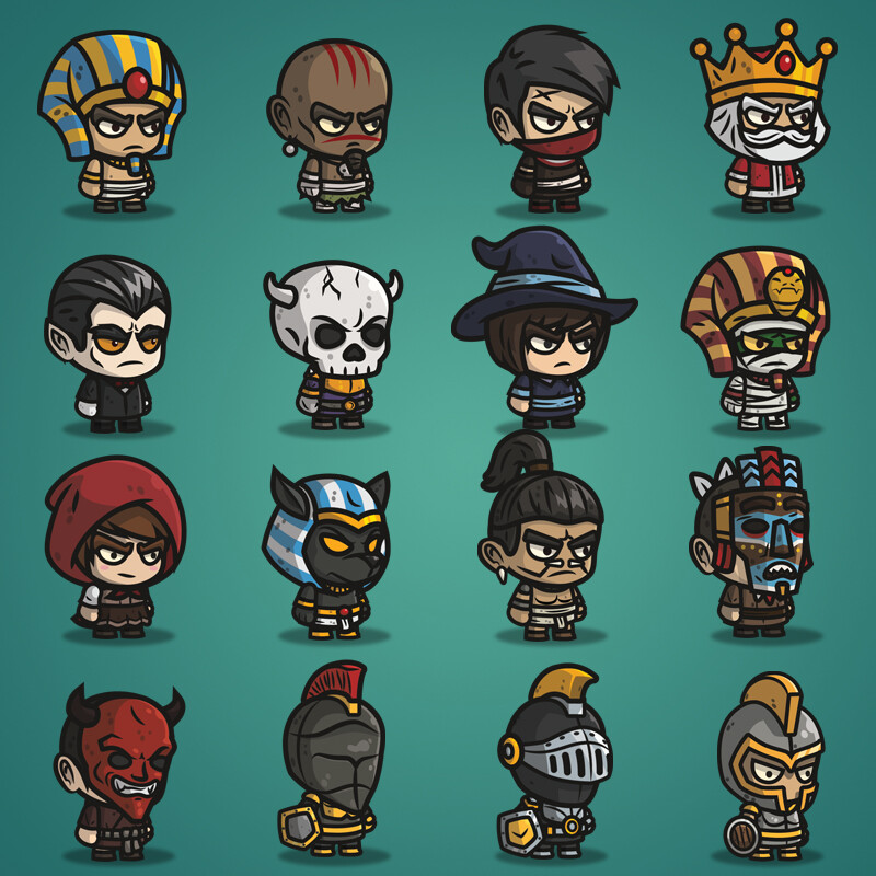 ArtStation - Chibi Medieval Character Sprite 40-Packs | Game Assets