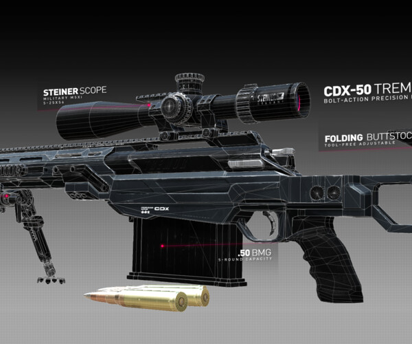 ArtStation - CDX-50 Tremor Sniper Rifle | Game Assets