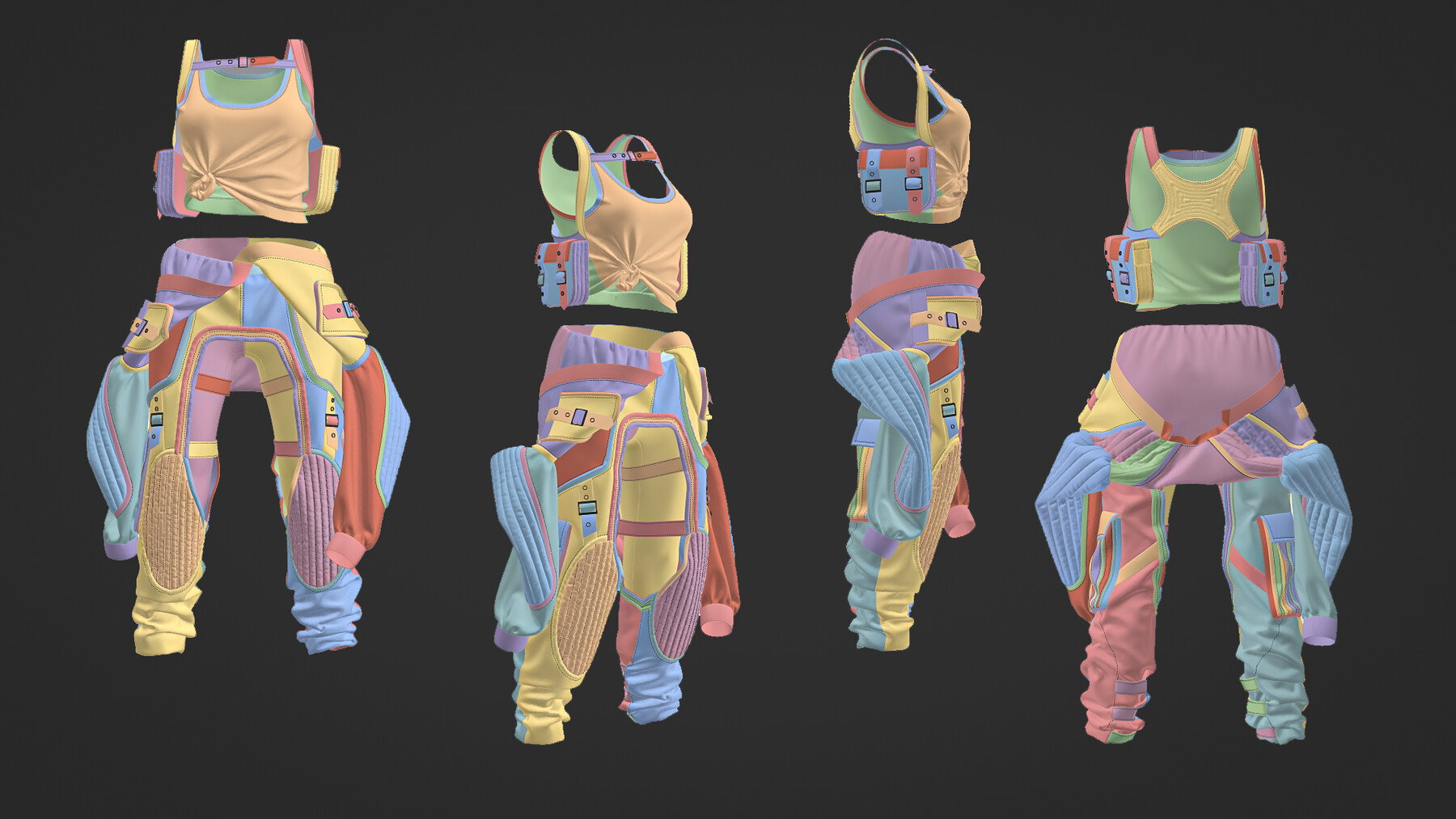 ArtStation - Female overalls / Marvelous Designer/Clo3D project file ...