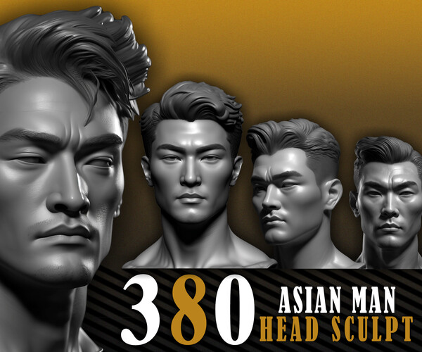ArtStation - 380 Asian man Head Sculpt, Reference for Artist -VOL02 ...