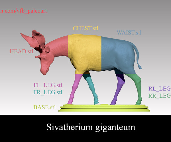 ArtStation - Sivatherium giganteum - Statue for 3D printing | Resources