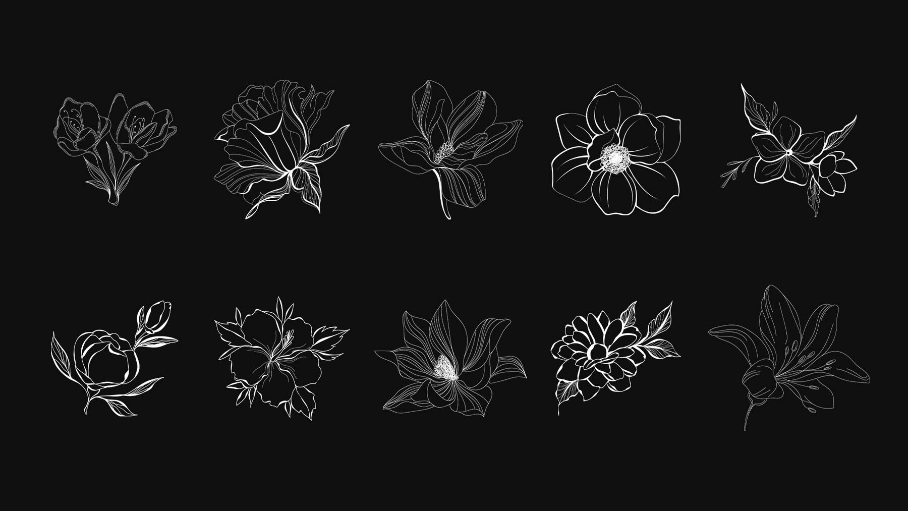 ArtStation - 140 Floral Alphas and Stickers | Brushes