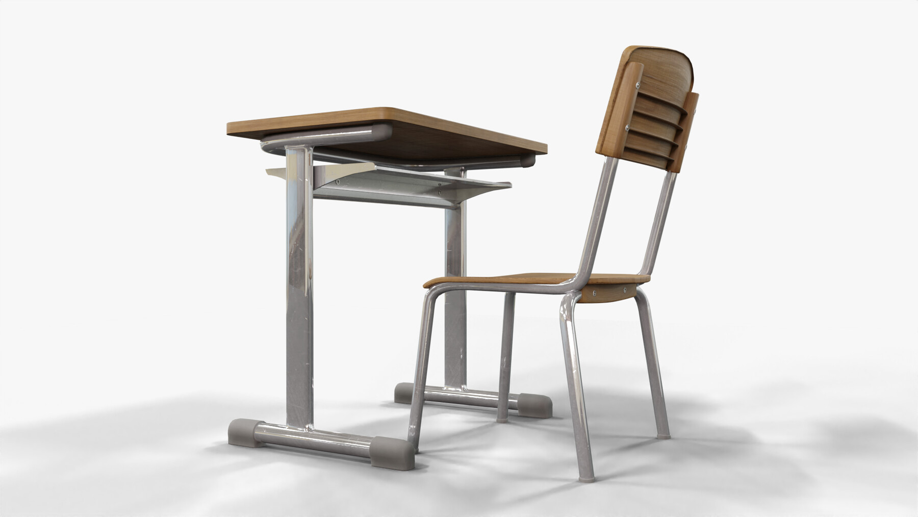 ArtStation - Wooden School Chair and Desk | Game Assets