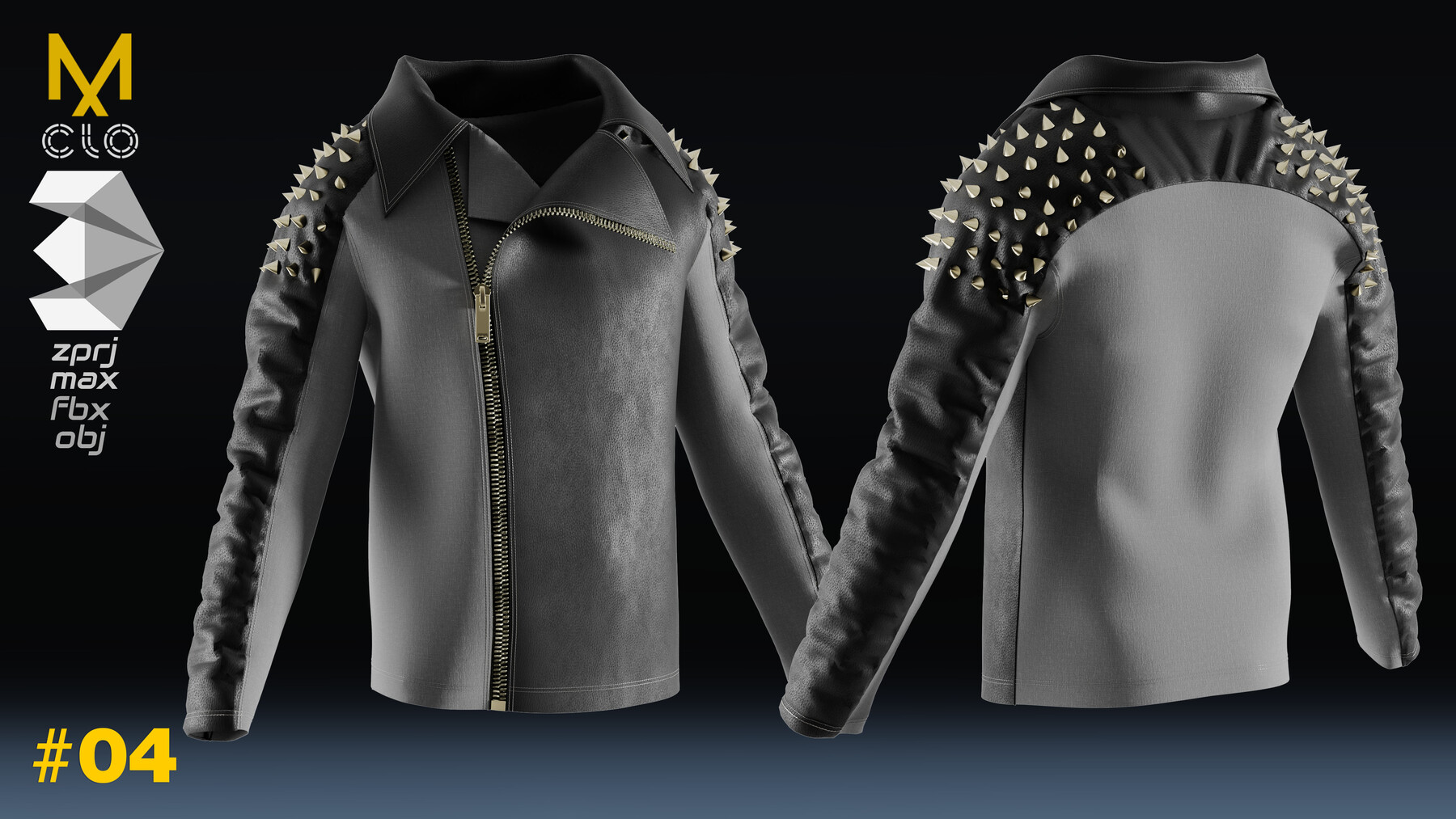 ArtStation - 5 Male Motorcycle Jackets-Marvelous-CLO-3DsMax project ...