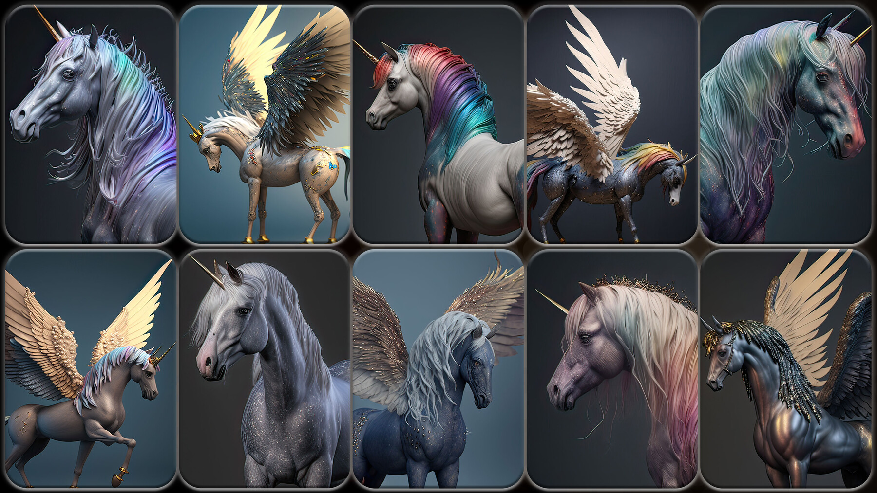 ArtStation - 300 Unicorn, Pegasus, and Pegacorn Reference Pack | 4K | v.1 | Artworks
