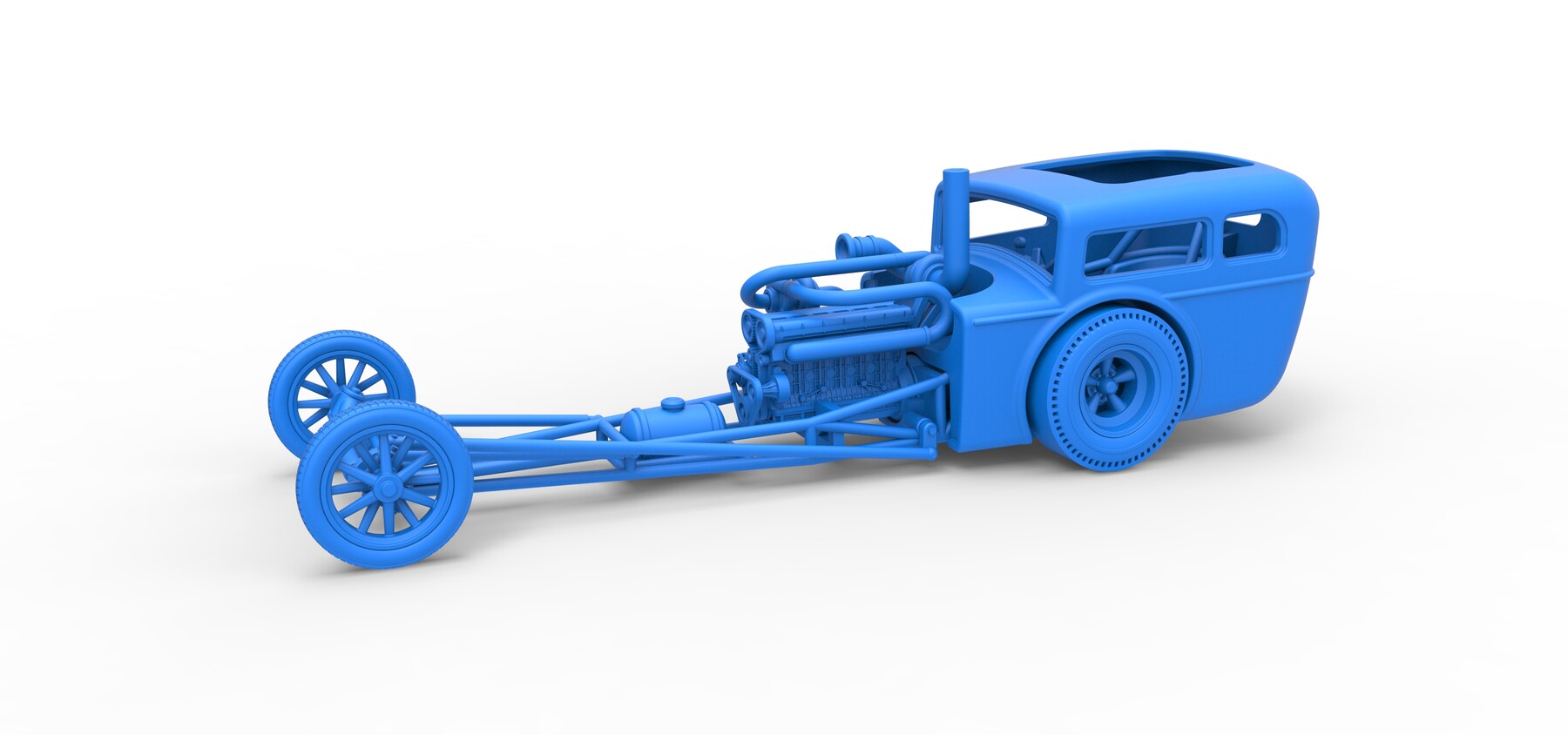 ArtStation - 3D printable Diecast Front engine old school dragster with ...