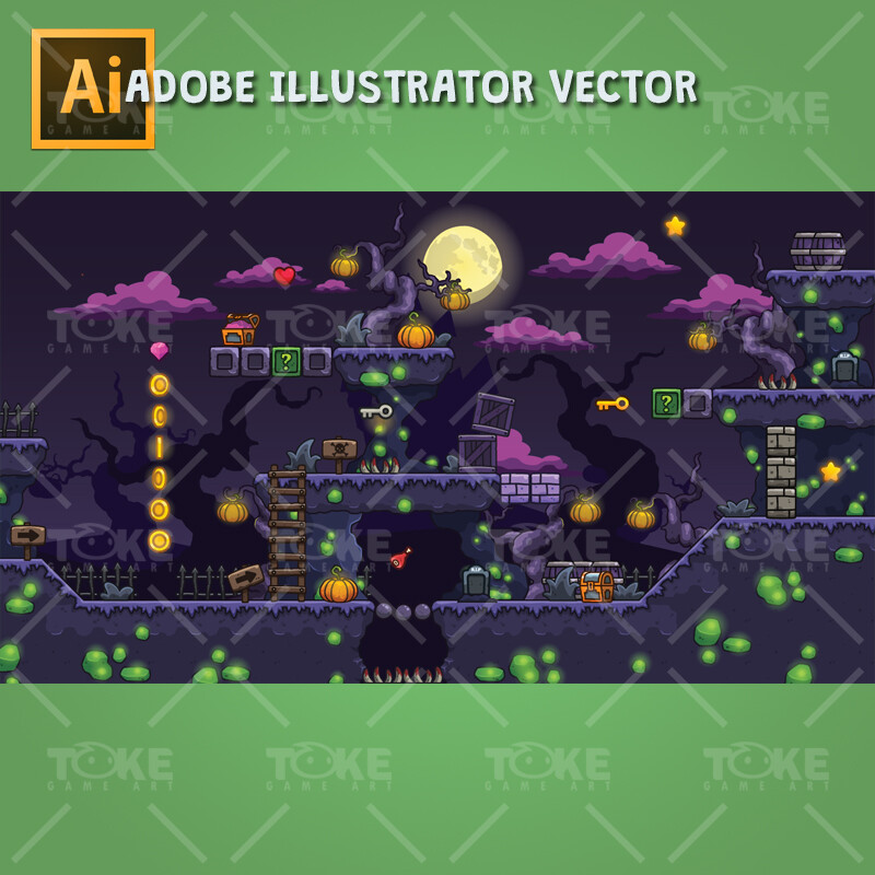 ArtStation - Cartoon Spooky Level Set | Game Assets