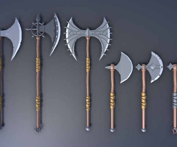 ArtStation - 900 Low Poly Fantasy RPG Weapons - Ultimate 3D Pack | Game ...