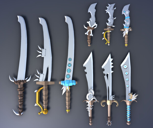 ArtStation - 900 Low Poly Fantasy RPG Weapons - Ultimate 3D Pack | Game ...